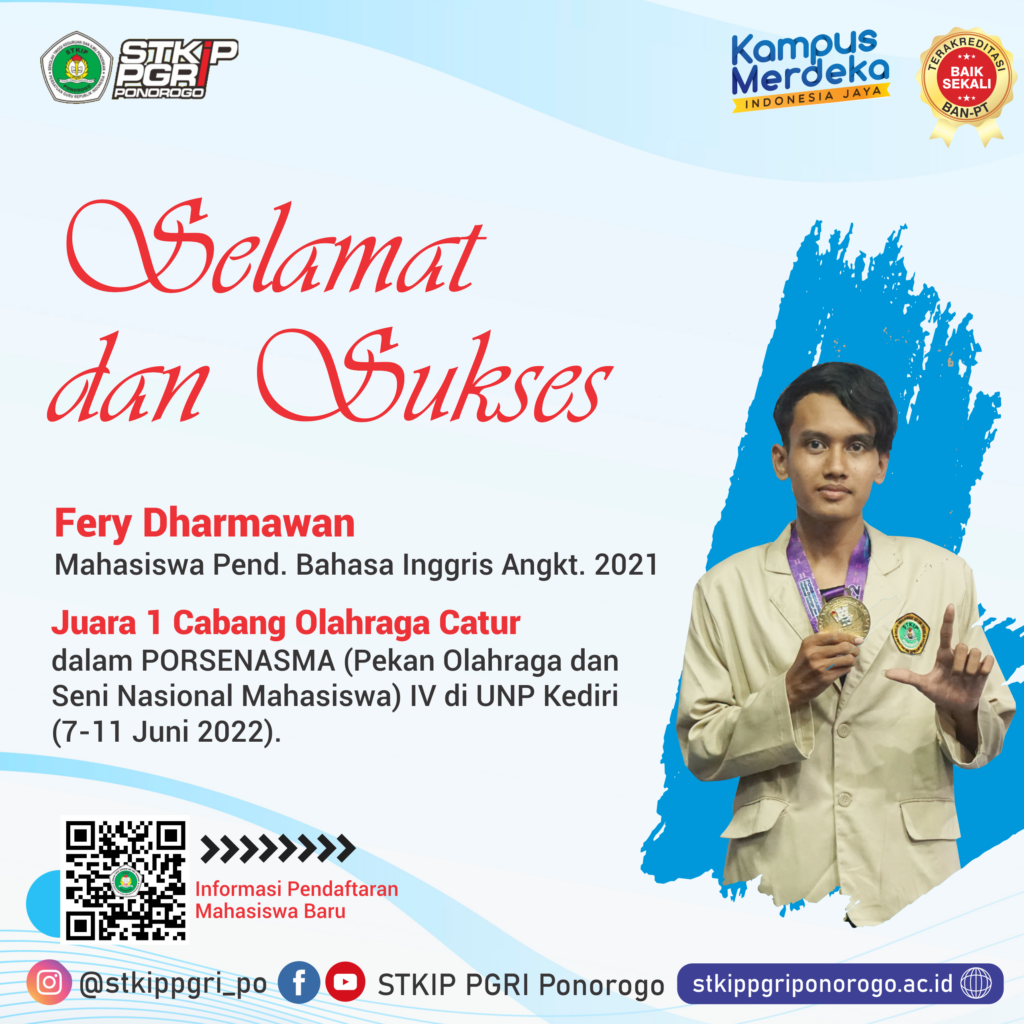 Fery Dharmawan Raih Medali Emas Catur Tingkat Nasional – STKIP PGRI Ponorogo